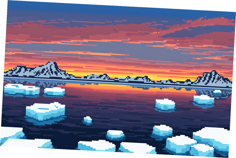 4 beautiful Iceberg Backgrounds Assets - Pixelart / Pixel Art sprite ...