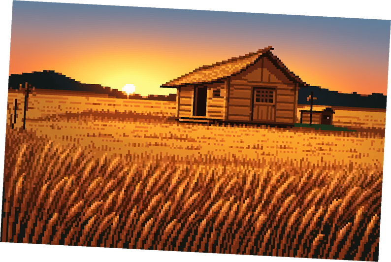 4 beautiful Peasant Wheat Field Backgrounds Assets - Pixelart / Pixel ...