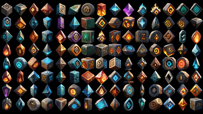 Pack 29 - Rune Stones - 700 Sprites by FortressSide