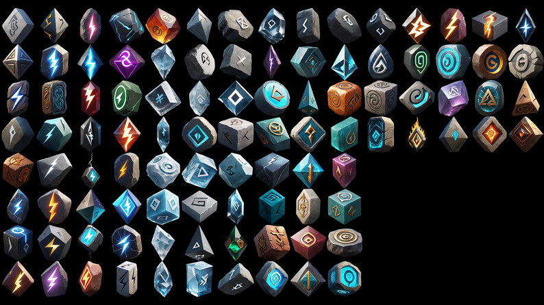 Pack 29 - Rune Stones - 700 Sprites by FortressSide