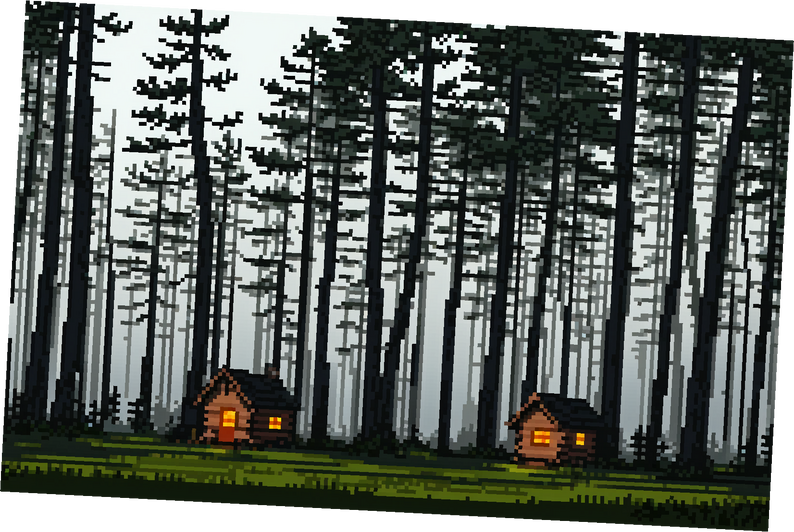 3 beautiful Lumberjack House Backgrounds Assets - Pixelart / Pixel Art ...