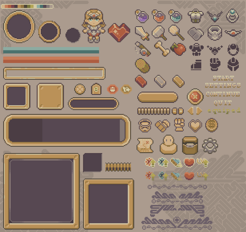 Fantasy Minimal Pixel Art GUI by etahoshi by etahoshi