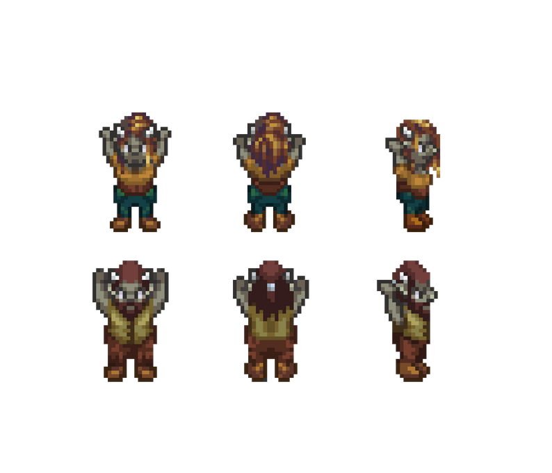 Pixel art Ogres Character Top Down Animated by Pixeline