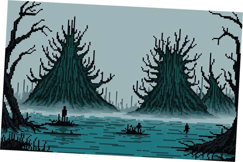 8 beautiful Haunted Swamp Backgrounds Assets - Pixelart / Pixel Art ...