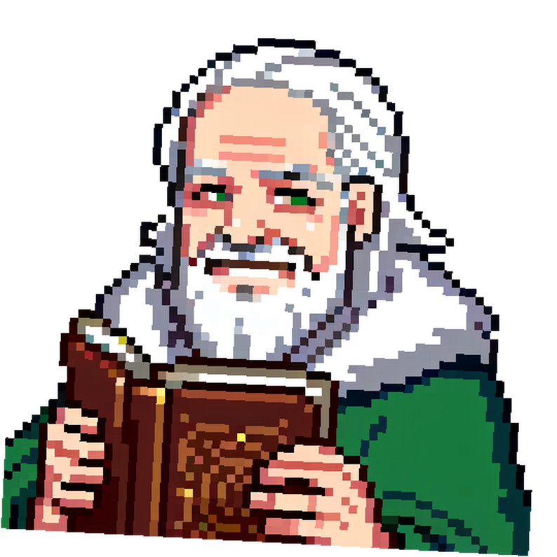 Wise Wizard Portrait - Pixelart / Pixel Art sprite Old Male Mage Bust ...