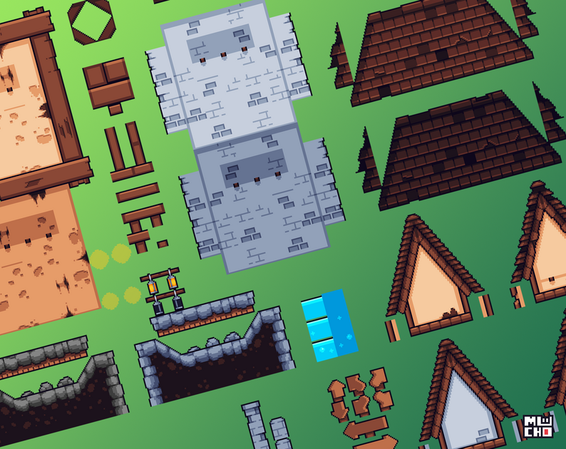 Medieval Town Tileset Pack by Mucho Pixels