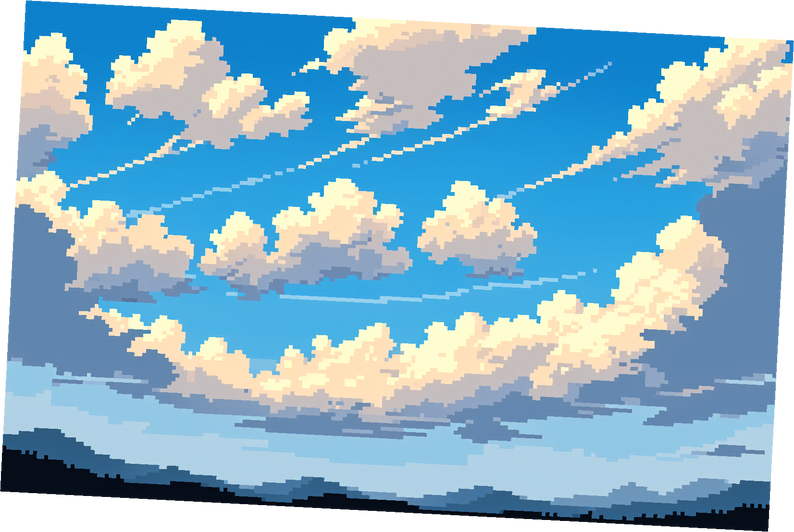 4 beautiful Cloud Backgrounds Assets - Pixelart / Pixel Art sprite Sky ...