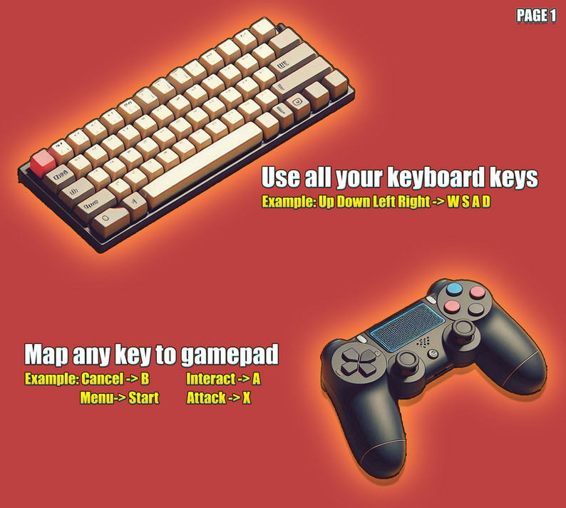 Keyboard Gamepad Solution - RPG Maker MZ plugin by Sang Hendrix