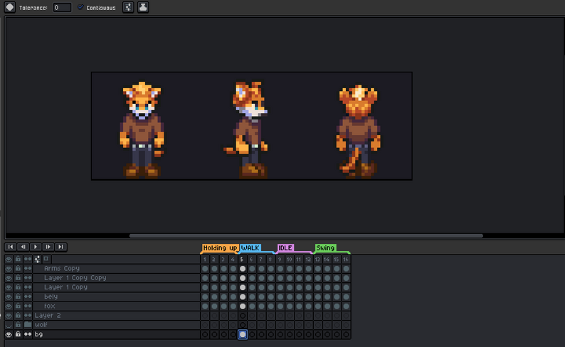 Pixel Art Characters Fox Kitsune Anthro Top Down by Pixeline