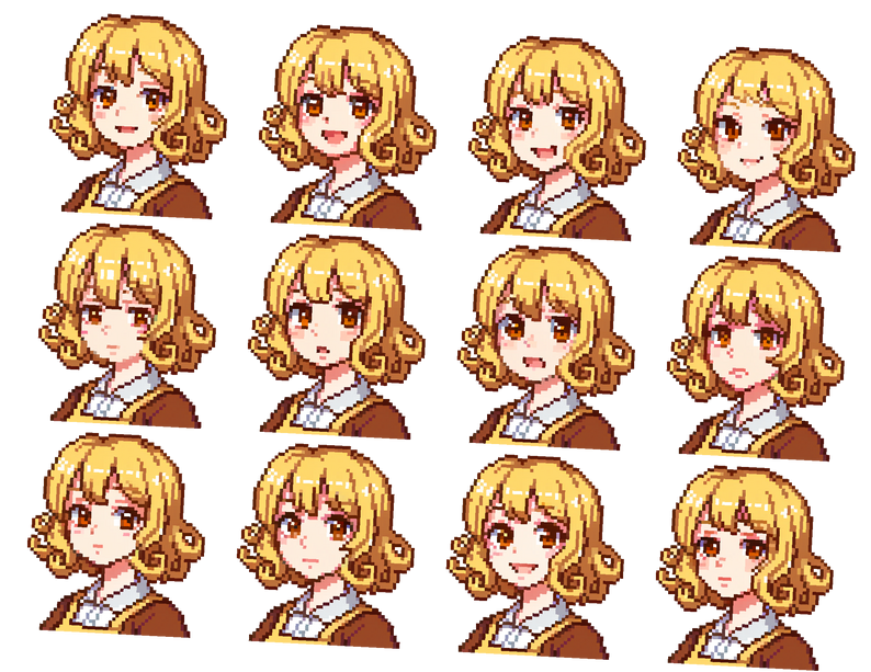 Little Girl Portrait - Pixelart / Pixel Art sprite Visual Novel by ...