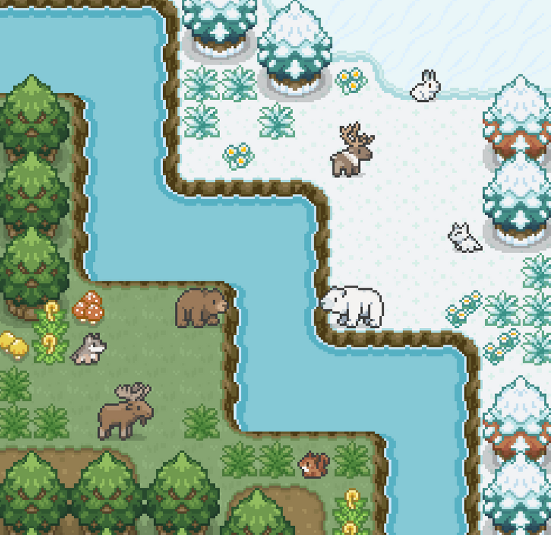 RPG Asset: Biome Tileset Pack A - Temperate Forest, Boreal Forest, and ...