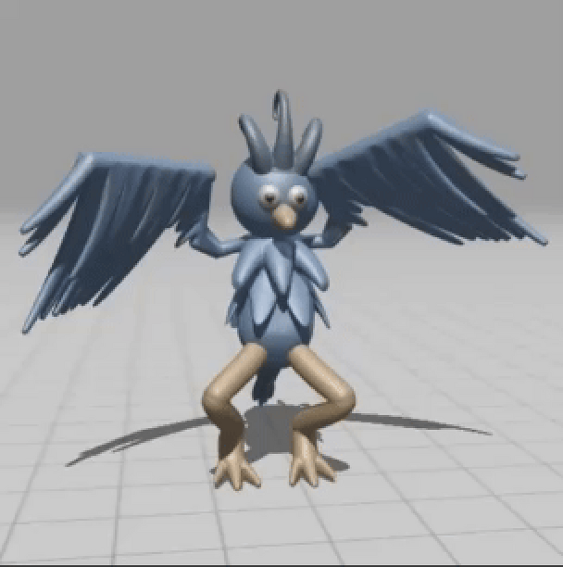 (Haarpy) Rigged Character Model - Bird with harpy wings with animations ...