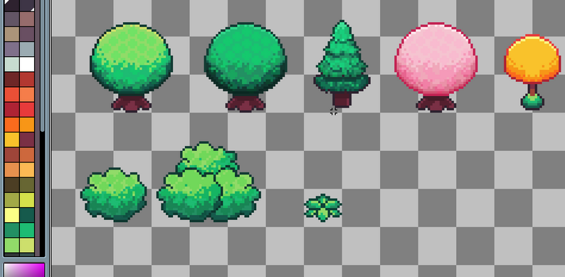 2D Top Down Trees and Flowers by Lumi