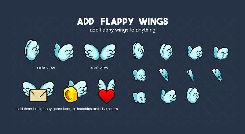 Add flappy wings game asset by Robert Brooks - gamedeveloperstudio.com