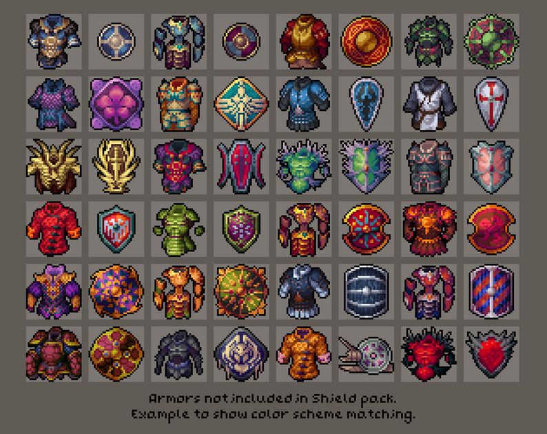 Pixel Shield Pack 1 by EmblemAdept