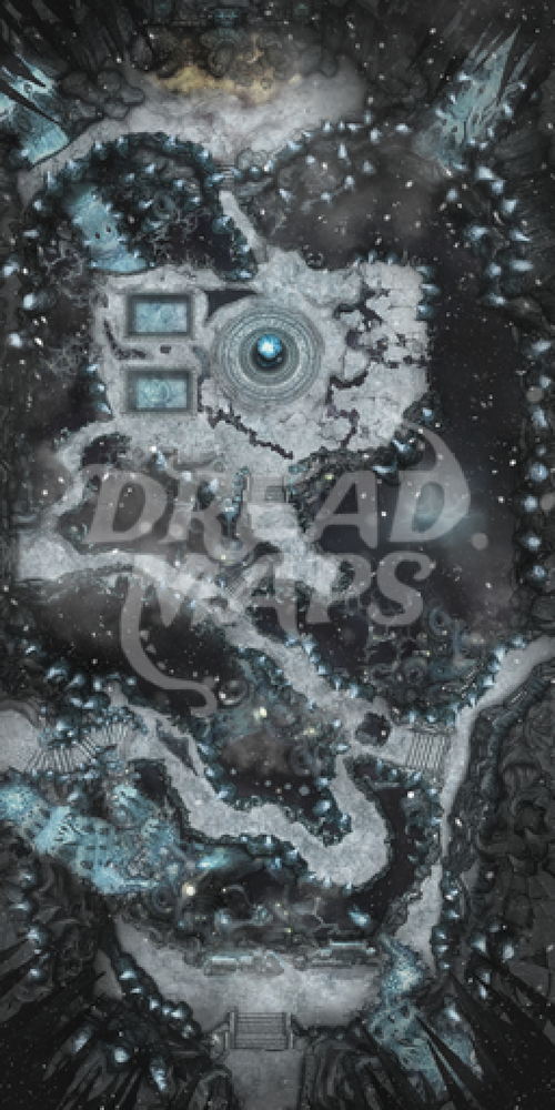 Coldfire Caverns TTRPG Battlemap by Dread Maps
