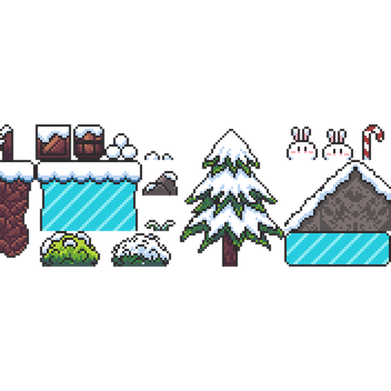 2D 16px Snowland Tileset by Segart