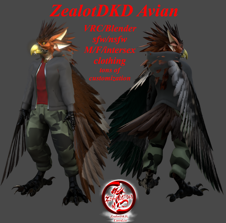 ZealotDKD Avian vrchat blender by ZealotDKD