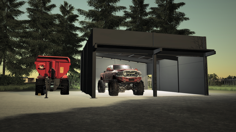 FS22 Two Bay Steel Garage by Newell_Gaming