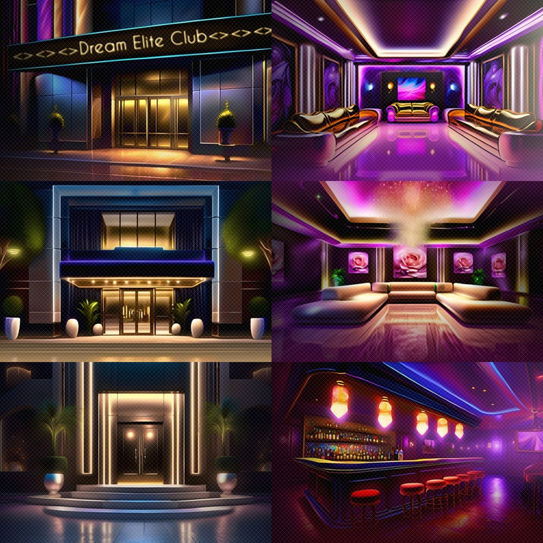 Lavish Nightclub Pack: 10 Visual Novel Backgrounds by Rachel Chen