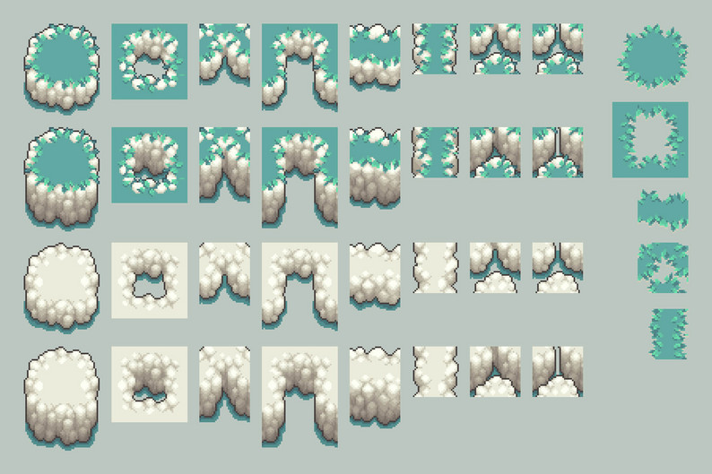 Flying Islands Pixel Top-Down Tileset by Free Game Assets (GUI, Sprite ...