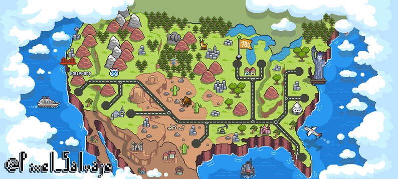 Animated Maps (Pixelart). by @pixel_Salvaje