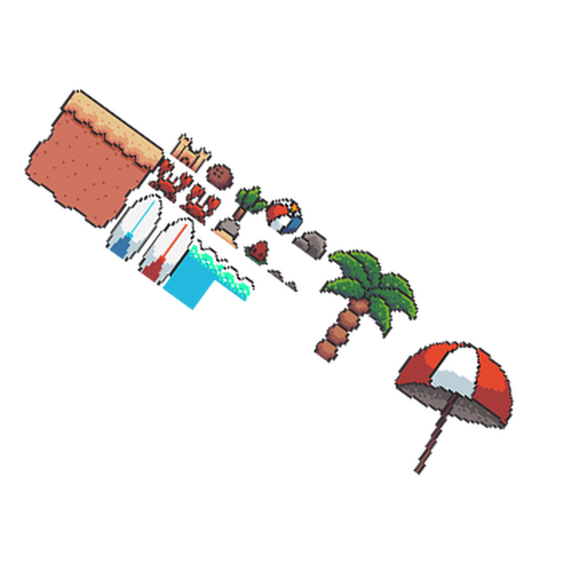 2D 16px Beach Tileset by Segart