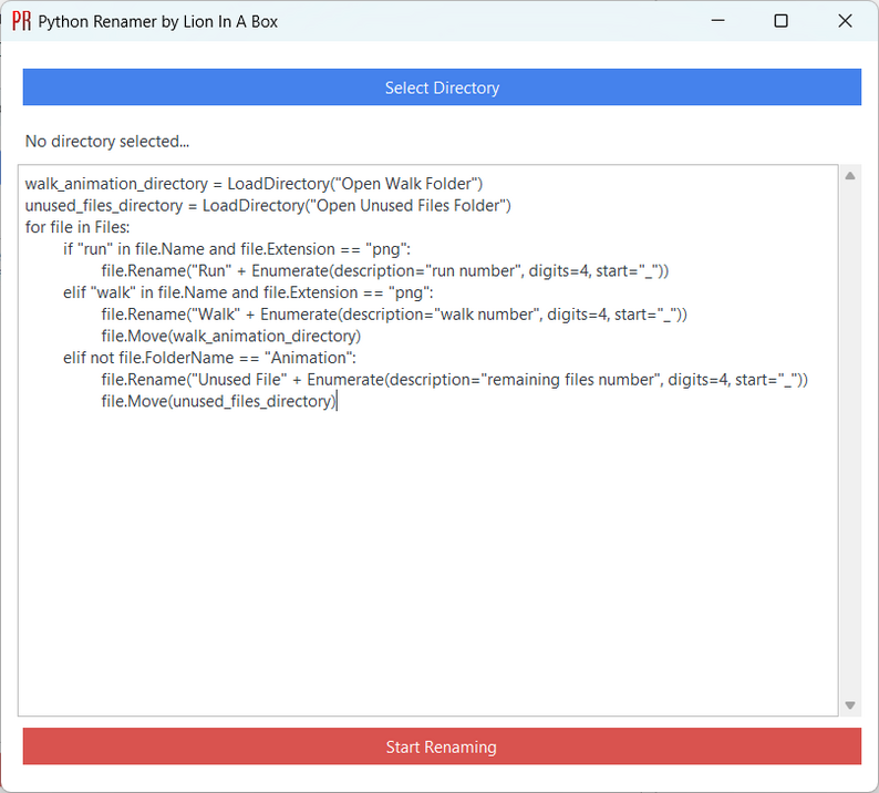 Python Renamer by Lion In A Box Games