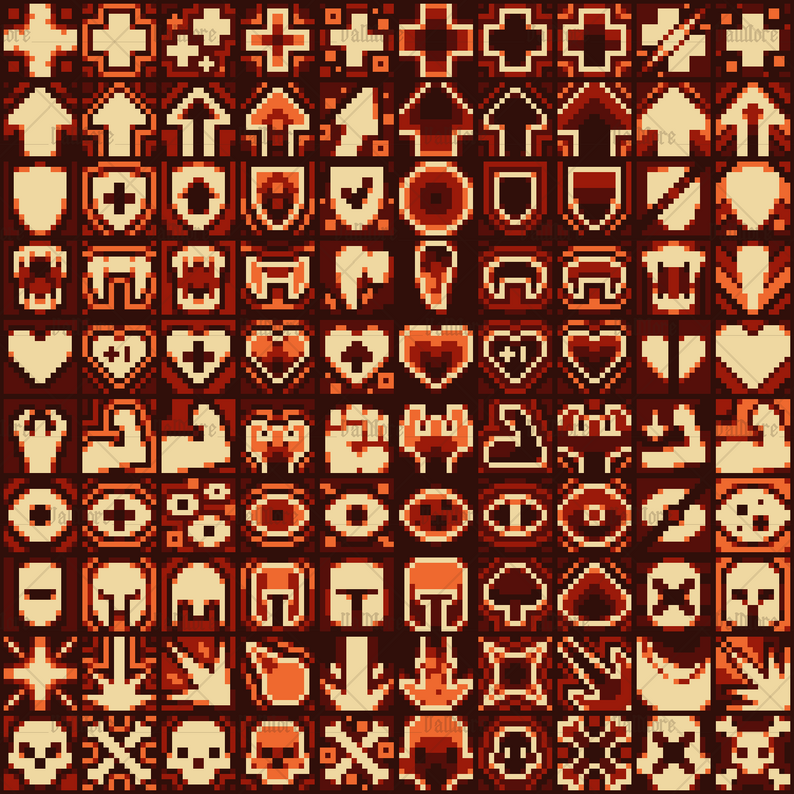 500 Pixel Art Status Effect Icons by MedievalMore