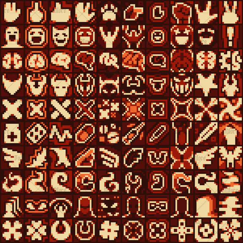 500 Pixel Art Status Effect Icons by MedievalMore