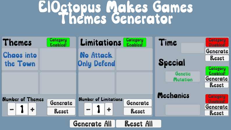 Random Themes Generator by ElOctopusMakesGames