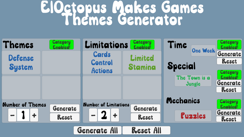 Random Themes Generator by ElOctopusMakesGames