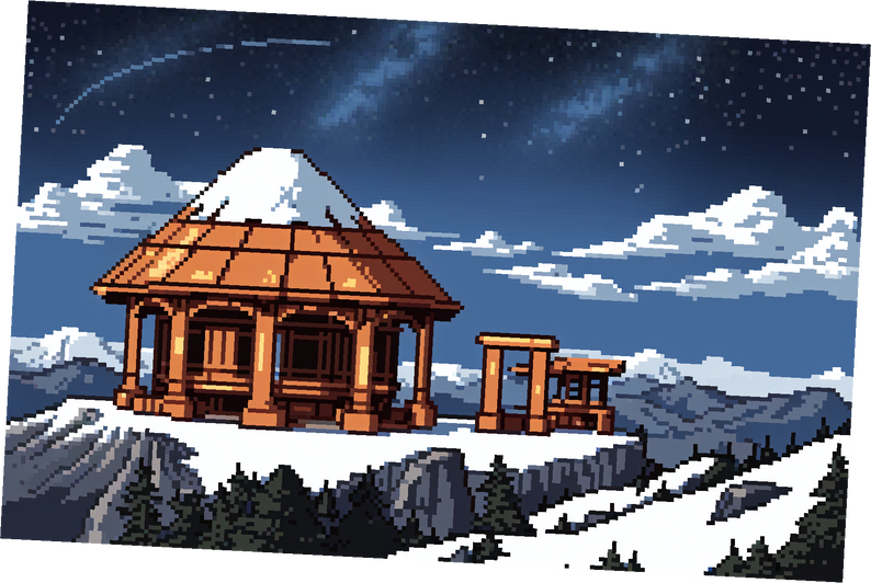 4 beautiful Observatory Mountain Backgrounds Assets - Pixelart / Pixel ...