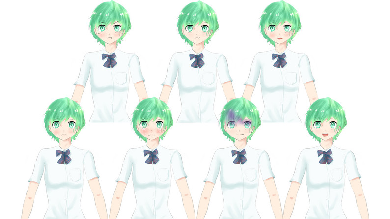 Free Characters for Visual Novels (Set A01) - School Ver. by Potat0Master