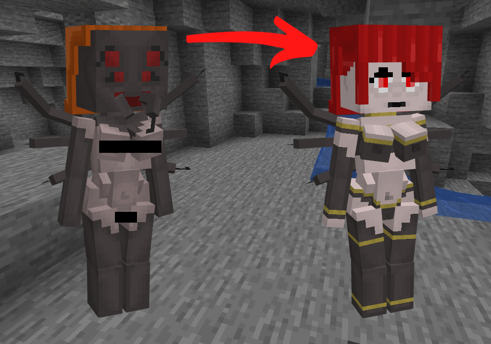 MCPE Mob Girls Humanized by Evesander