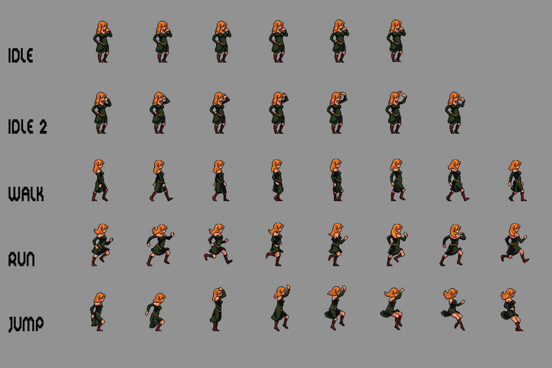 Witch Pixel Art Character Sprites by Free Game Assets (GUI, Sprite ...