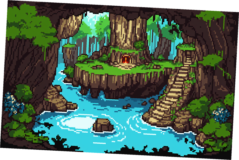 6 beautiful Oasis Cave Backgrounds Assets - Pixelart / Pixel Art sprite ...