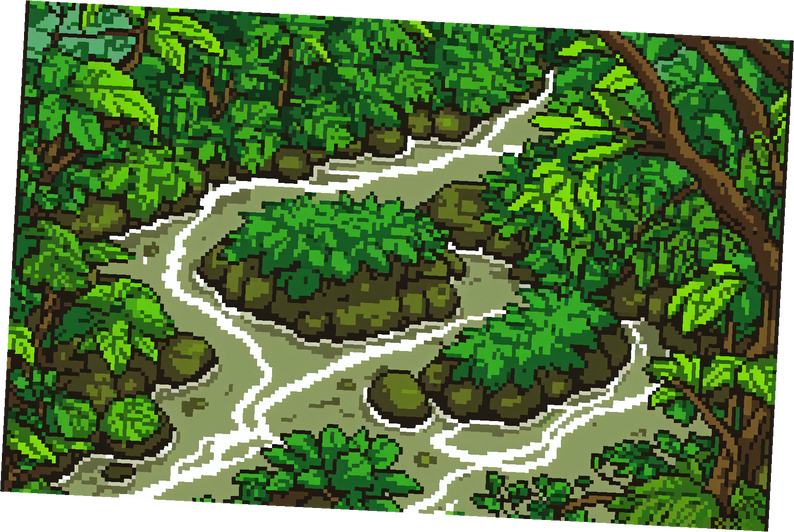 4 beautiful Jungle Forest River Backgrounds Assets - Pixelart / Pixel ...