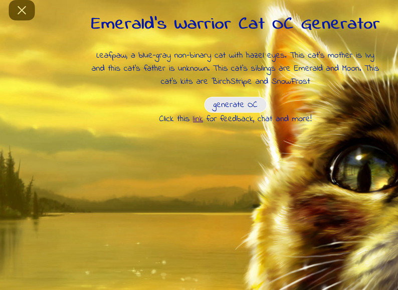 Warrior Cat Oc Generator By Emerald The Warrior Cat