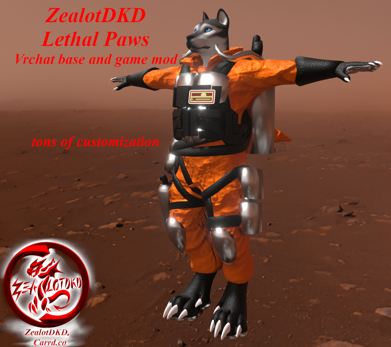 ZealotDKD Lethal Paws Vrchat Avatars + Game mod by ZealotDKD