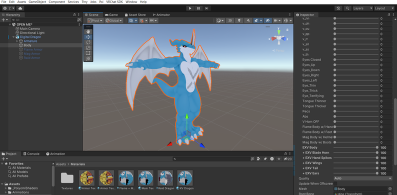 Digital Dragon VRChat Model by Zairiza