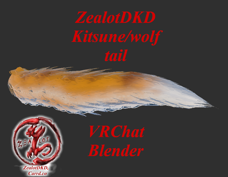 ZealotDKD fluffy Wolf kitsune tail vrchat blender by ZealotDKD