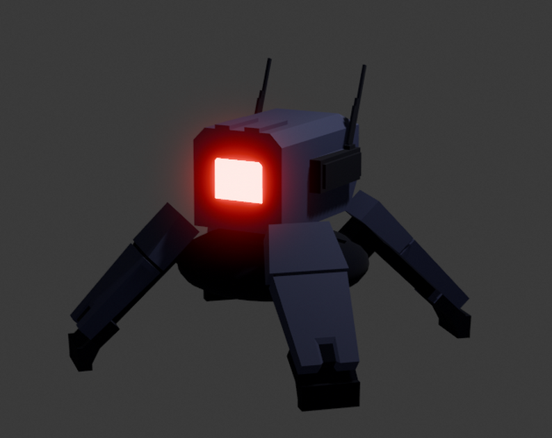 Low-poly Spider Bot (Rigged) by rznn7