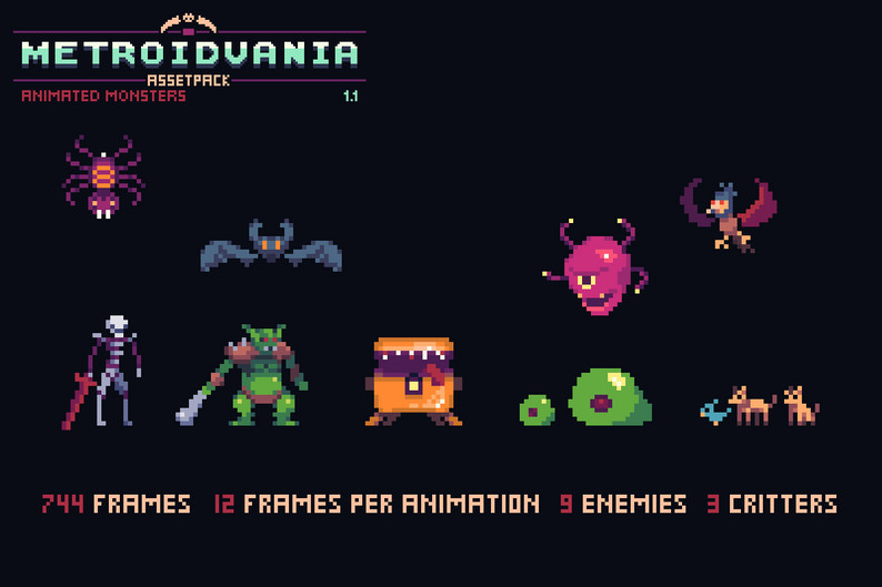 Metroidvania | Animated Monsters by Sam