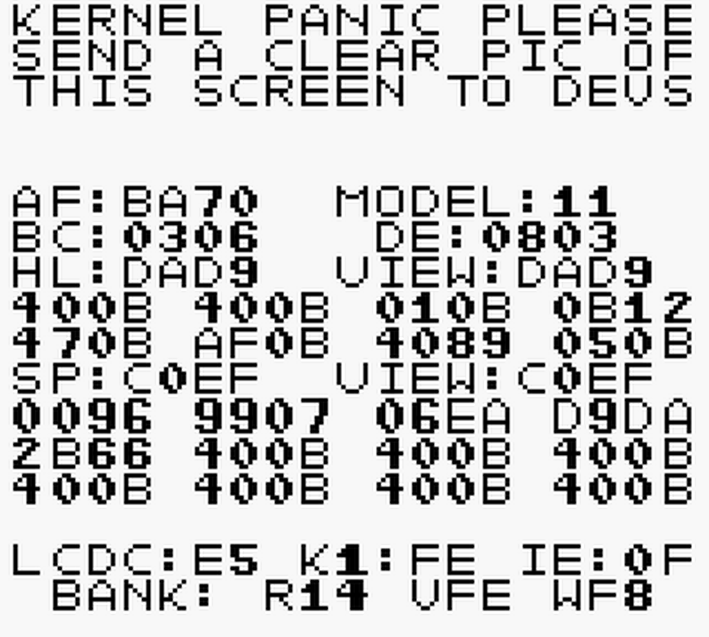 Game Boy Blue Screen of Death (BSOD) by bbbbbr