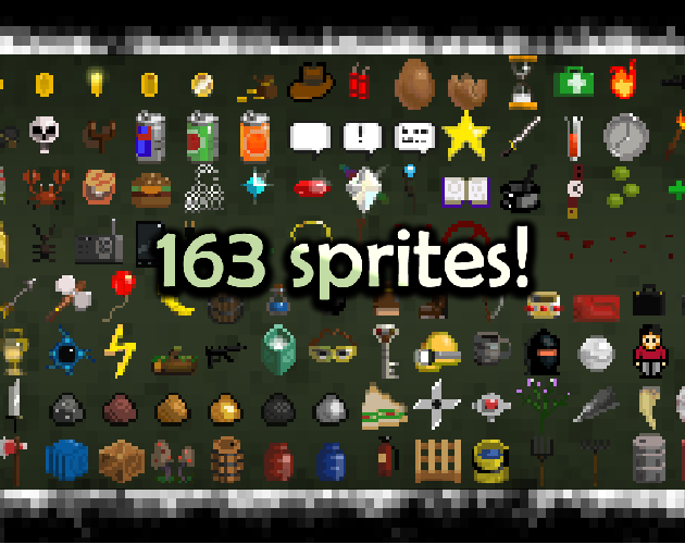Sprites pack 16px*16px over 150 sprites! by RRFreelance