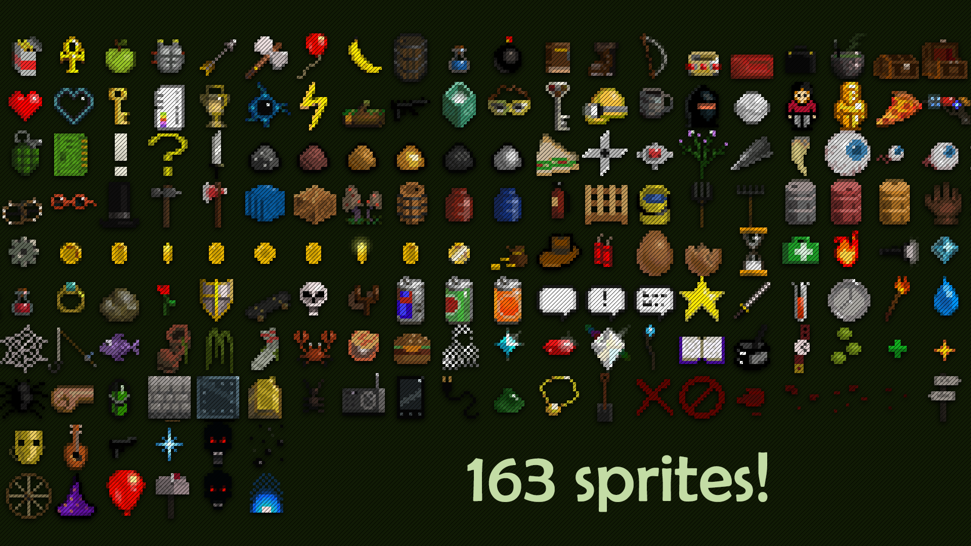 Sprites pack 16px*16px over 150 sprites! by RRFreelance