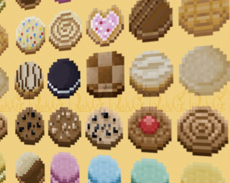 Sweet Cookie Pixel Art Icon Tileset [16x16 + 18x18] by Nnekart