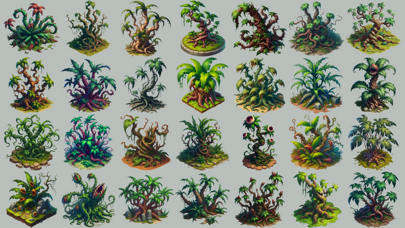 Hi-Def Creepy Plants - 300+ Sprites by FortressSide