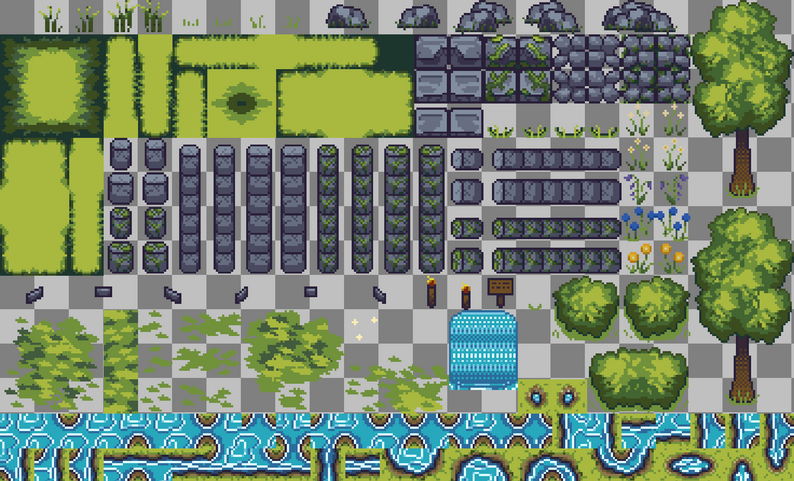 RPG Tileset 16x16 + Character Sprites by obj_kUrok